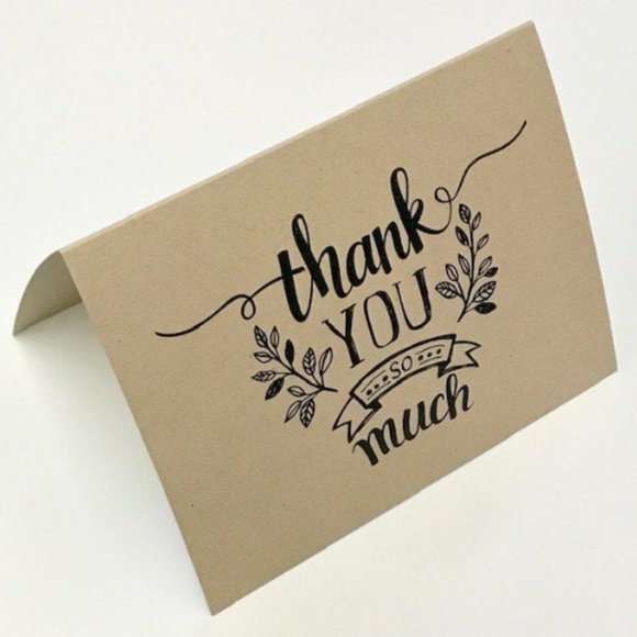 Raised Ink - Thermography | Party Supplies | Folded Thank You Cards In ...